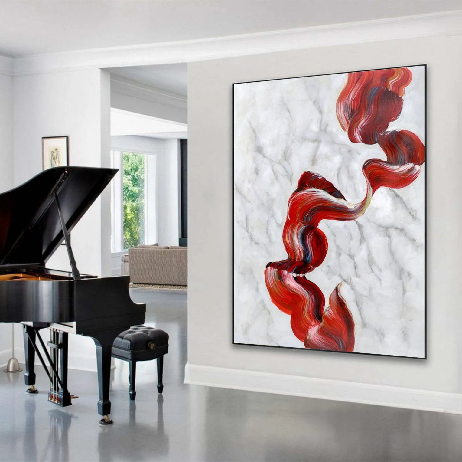 Linea astratta rossa - Amore Design Canvas – amoredesignshop